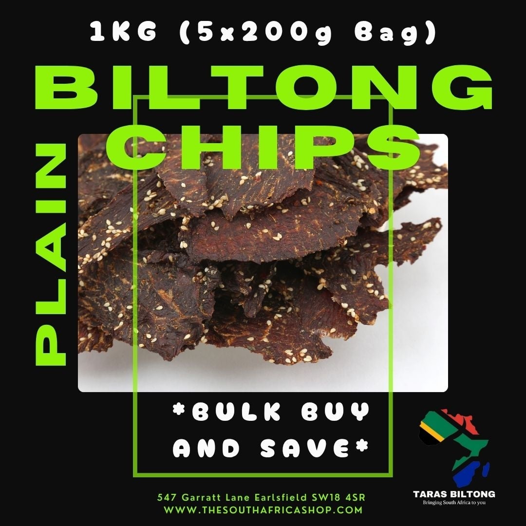 Plain Biltong Chips 1KG SPECIAL GLUTEN FREE | Tara's Biltong Limited