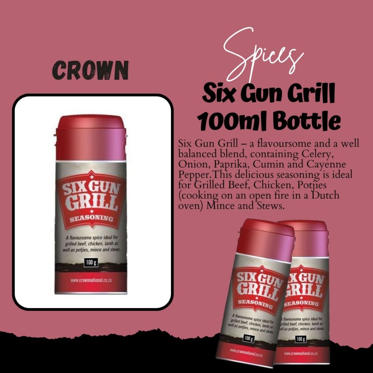 Six Gun Grill Seasoning 100g | Tara's Biltong Limited