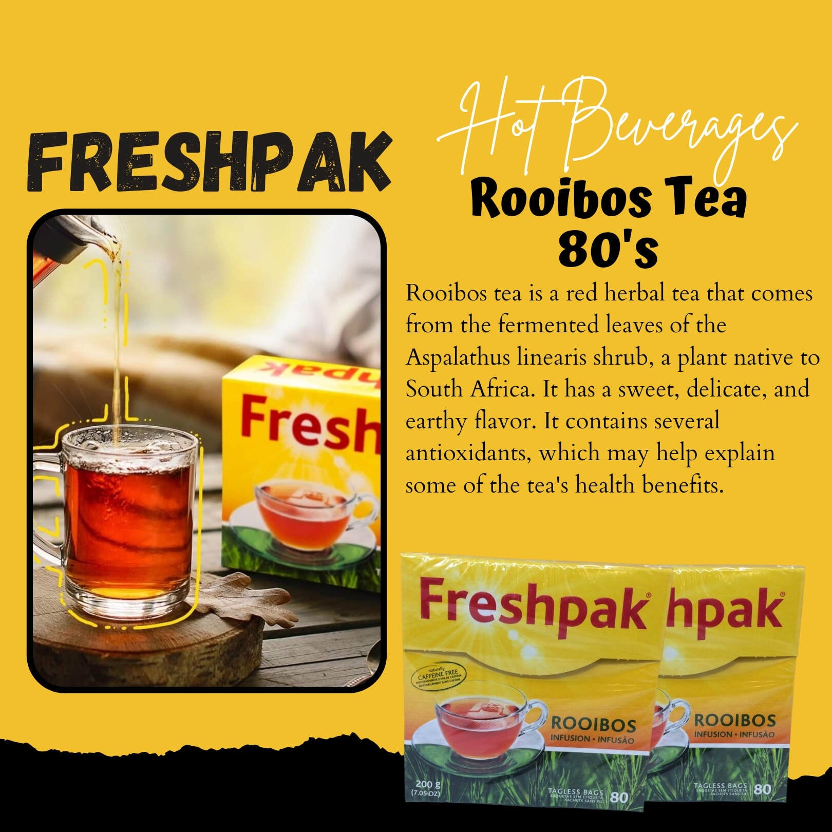 Freshpak Rooibos Tea 80's | Tara's Biltong Limited