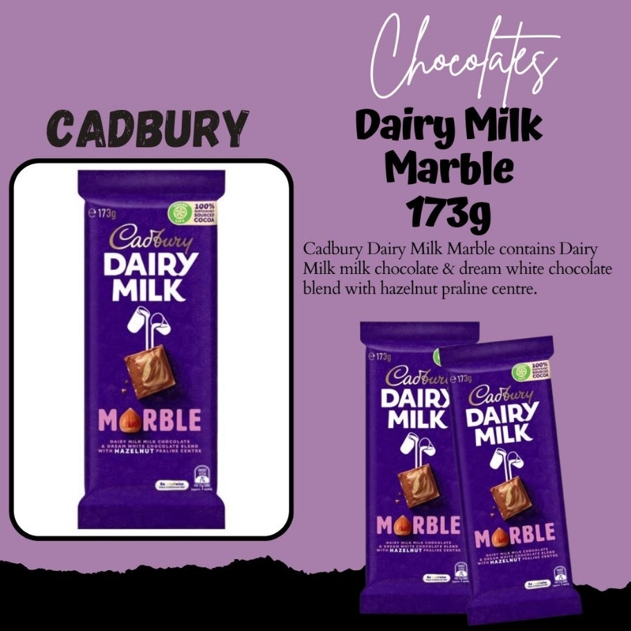 Cadbury Dairy Milk Marble Size: 173g | Tara's Biltong Limited