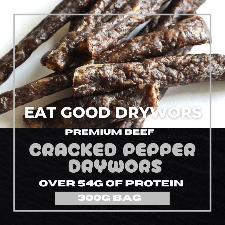 Cracked Pepper Drywors 300g | Tara's Biltong Limited