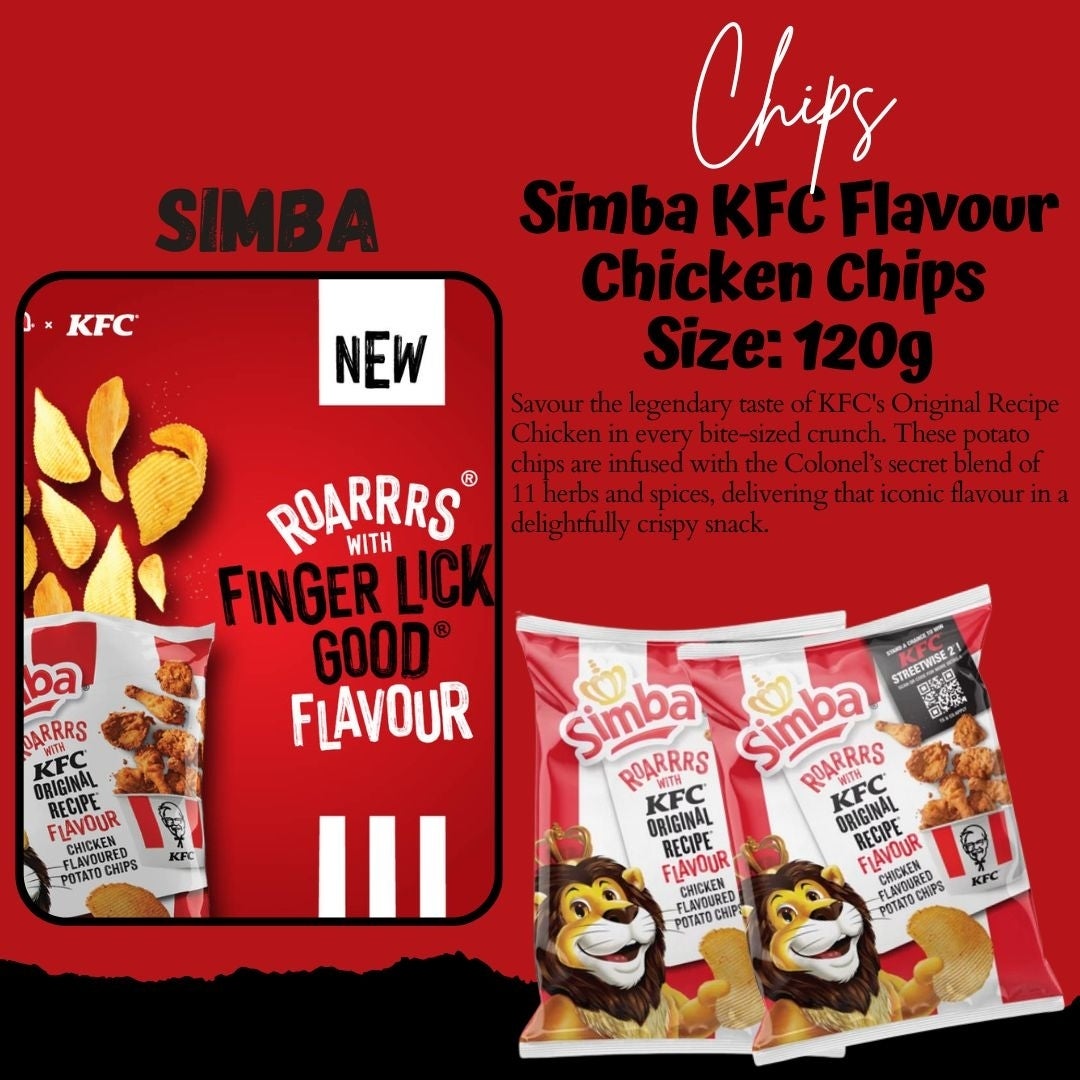 Simba KFC Chicken Flavour Chips Size: 120g | Tara's Biltong Limited